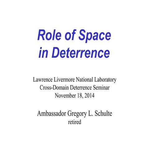 Role of Space in Deterrence | PDF | Defense Industry | Industries