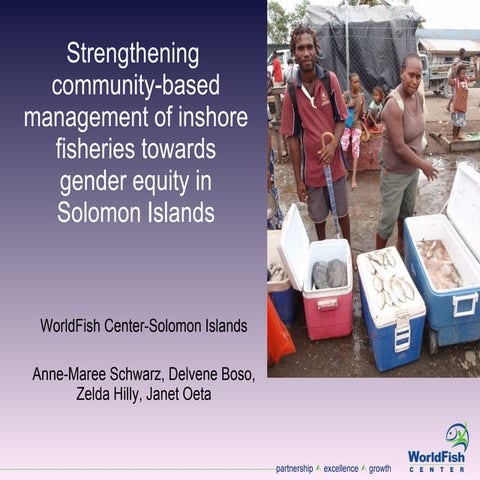 Workshop: Gender - Strengthening community-based management of inshore ...
