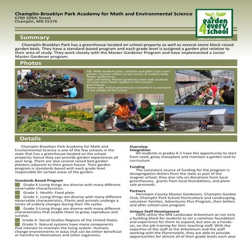 Champlin-Brooklyn Park School Garden | PDF