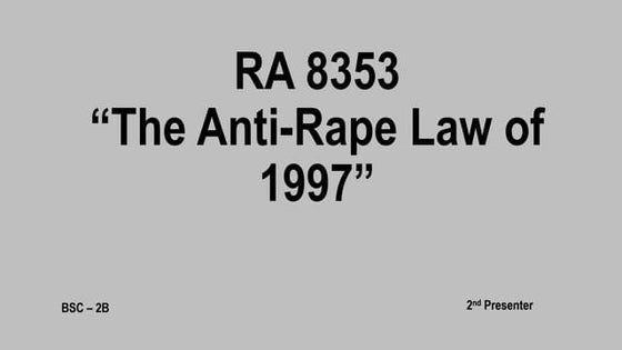 1. Overview of RA 8353 & RA 11648 Laws ” | PPTX | Crime & Harmful Acts ...
