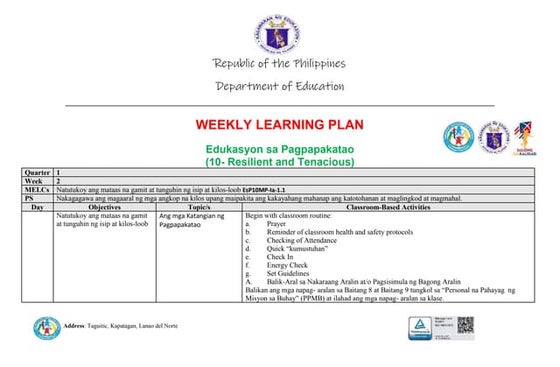 Sample Semi-Detailed LP EsP 7 | PDF