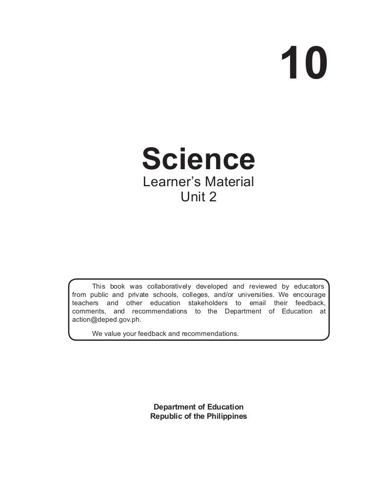 Science 10 Learner s Material Unit 2 Science 10 Learner s Material Unit 2