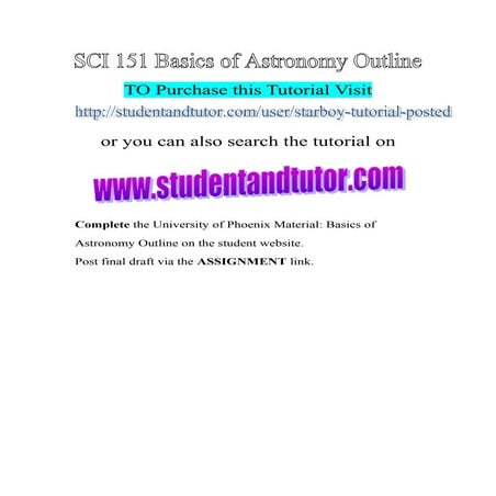Sci 151 basics of astronomy outline | DOC