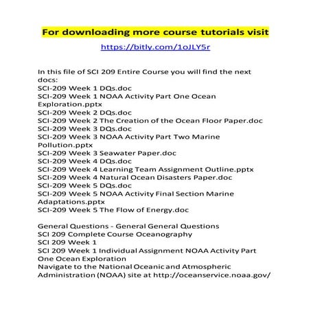 Sci 209 entire course | DOCX