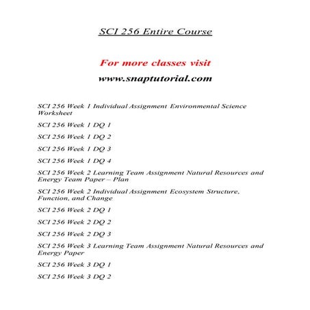SCI 256 Enhance teaching - snaptutorial.com | DOCX