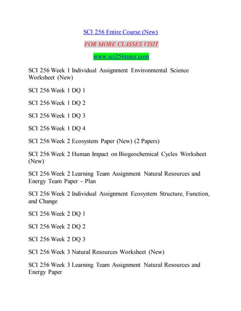 Sci 256 sci256 | PDF | Environment | Science
