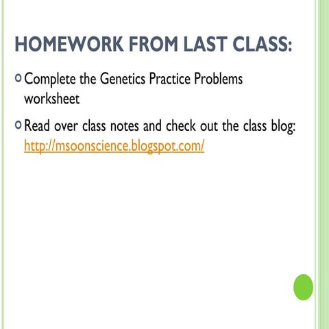 SCI 9 Lesson 2 Mar 17 - Introduction to Genetics (2) | PPT