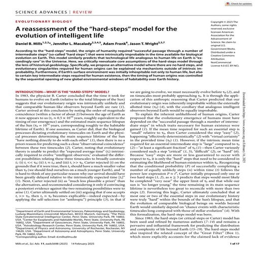 A reassessment of the “hard-steps” model for theevolution of ...