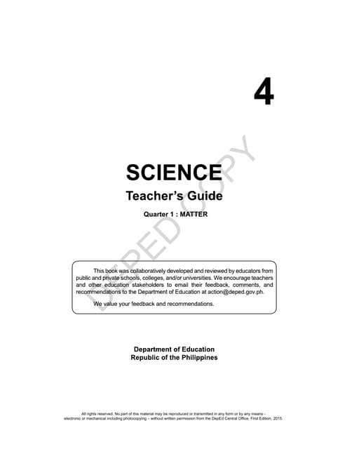 K-12 First Quarter test in science 4 | DOCX
