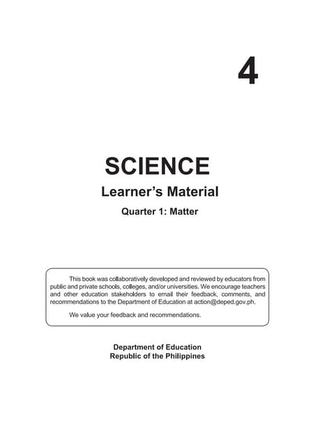 Science Grade 3 1st Quarter Week 1 Lesson 1 | PPT