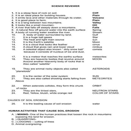 GRADE 3, SCIENCE, FOURTH QUARTER REVIEWER | PDF