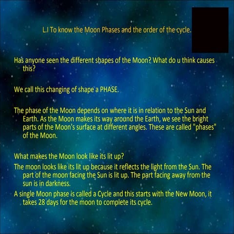 The Phases of the moon Presentation | PPTX