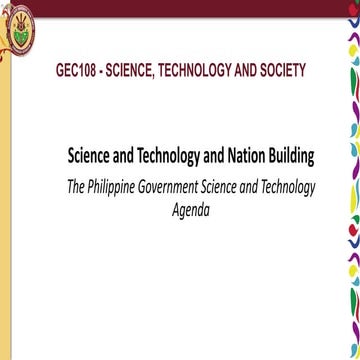 The Philippine government science and technology agenda | PPTX