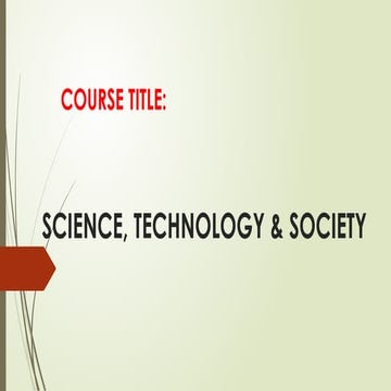 REVISED-GE-4-STS.docx Science, Technology and Society | DOCX