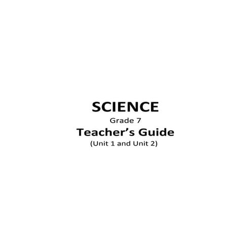 Science 7 Teachers Guide Department of Education | PDF