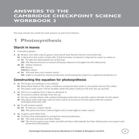 Science workbook-3-answers | PDF