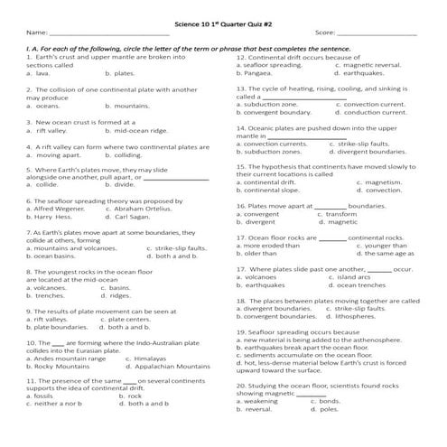 Science 10 1st Quarter Quiz 2.pdf