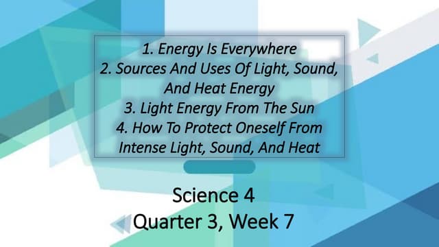 Science q3 light, sound, heat &electricity | PPTX
