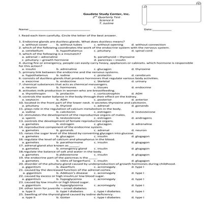 2nd Quarter Science 6 | DOCX