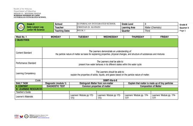 Q1_LE_Science 5_Lesson 1_Week 1.docx grade 5 | DOCX