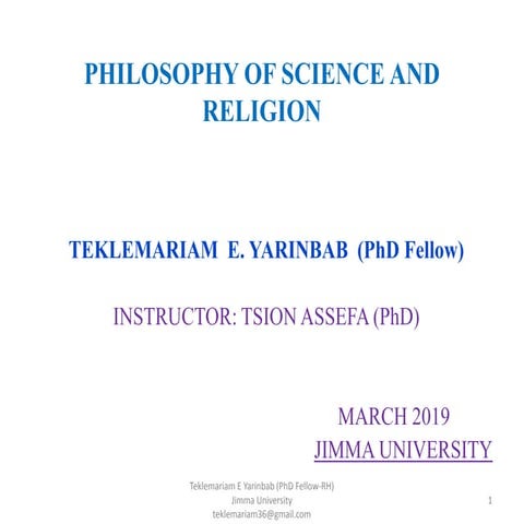Philosophy of Science and Religion | PDF