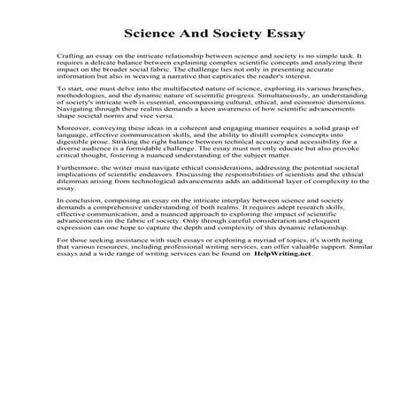 Science And Society Essay | PDF