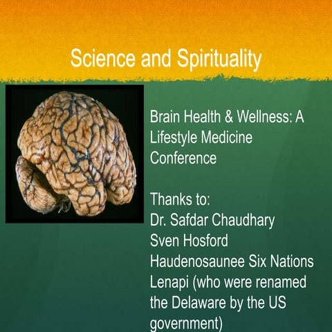 The Intersection of Science & Spirituality Lewis Mehl-Madrona, MD | PPT
