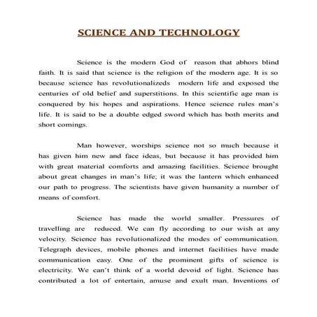 Science and technology | DOCX