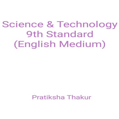 Science and Technology 9th Standard (English Medium) | PDF