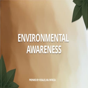 ENVIRONMENTAL AWARENESS (SCIENCE, TECHNOLOGY AND SOCIETY) | PPTX