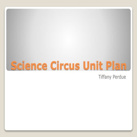 Science circus unit plan CI 350 104 | PPTX