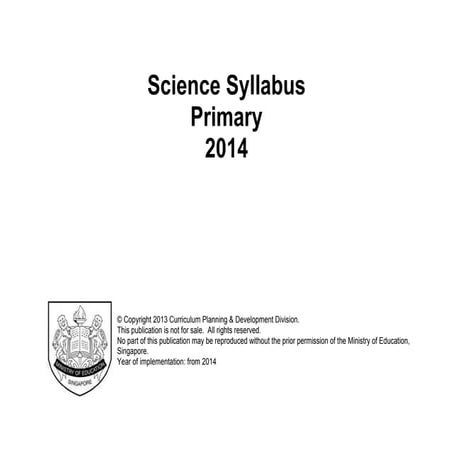 The Singapore Science Curriculum (Primary) | PDF