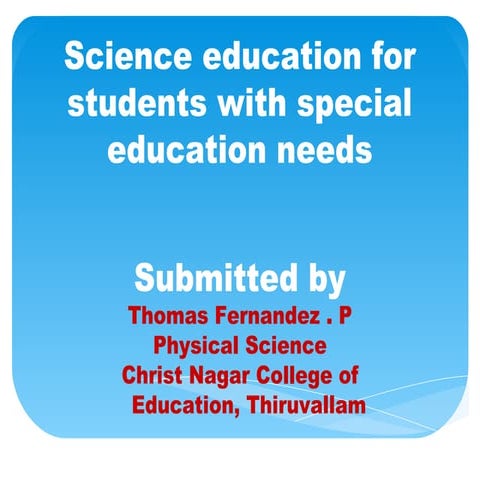 Science education for students with special education needs | PPT