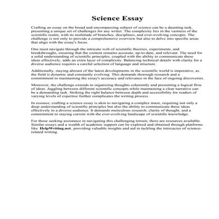 Science Essay. Writing A Science Essay : Using Science in Everyday Life ...