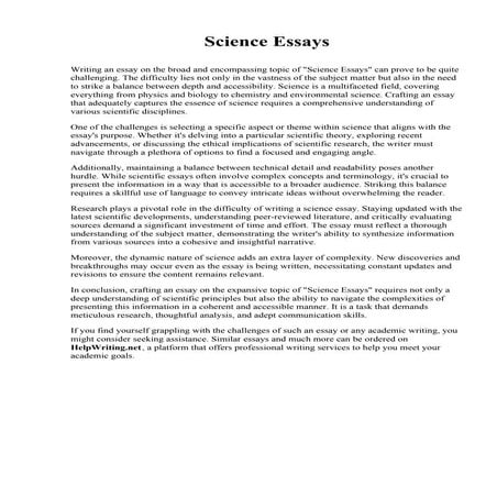 Science Essays | PDF