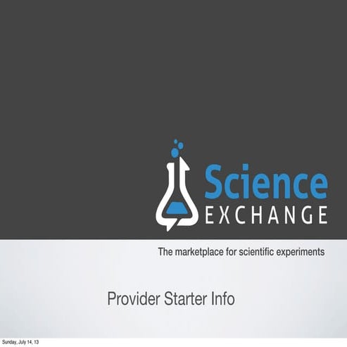 Science Exchange Provider Starter Pack | PDF
