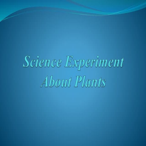 Science experiment about plants | PPTX