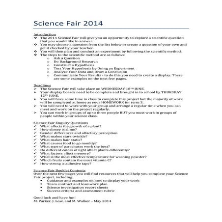 Science fair 2014 guidance | DOCX