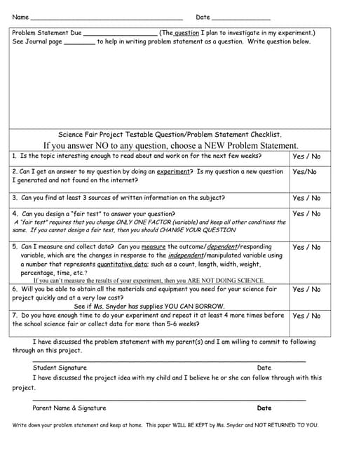 Science fair judging sheet | PDF | Educational Assessment | Education