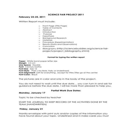 Science fair project guide 2010 2011 | PDF