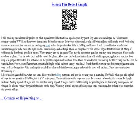 Science Fair Report Sample | PPT