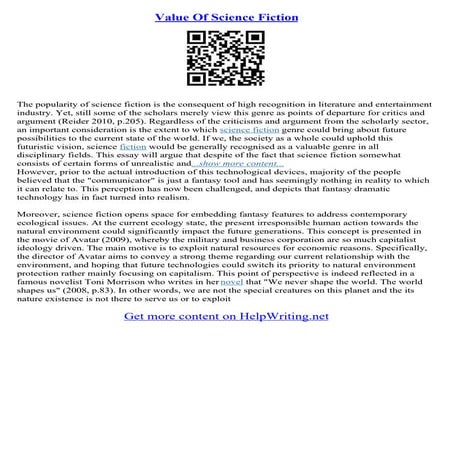Science Fiction Essay | PDF