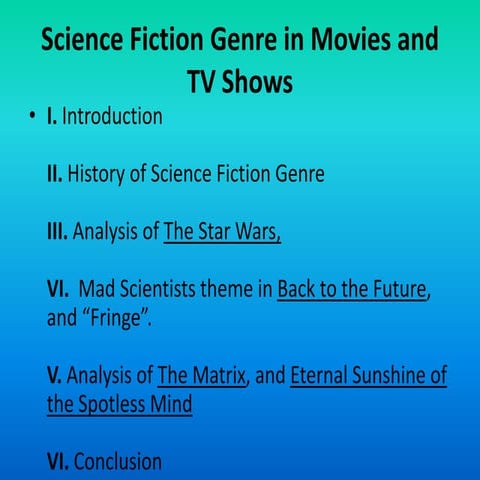 Science fiction genre in movies and tv shows | PPTX