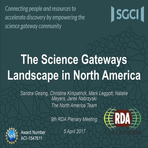 SGCI Science Gateways Landscape in North America | PPTX