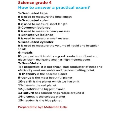 How to answer practical exam of Science | PDF