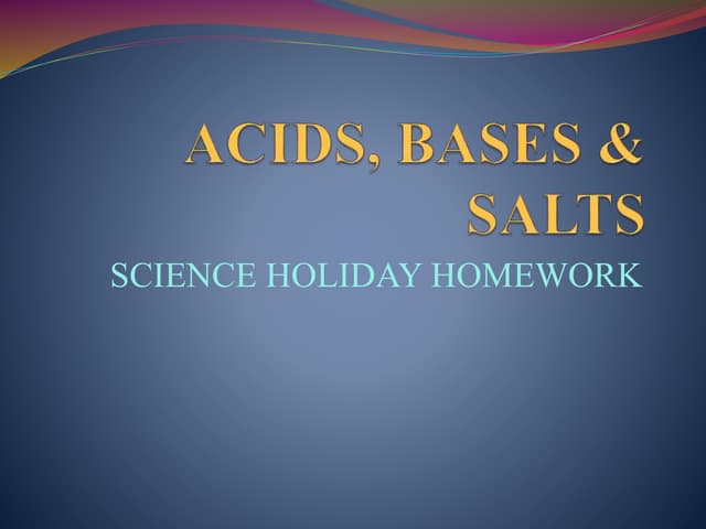 Acids, Bases and Salts Class - 10th | PPTX