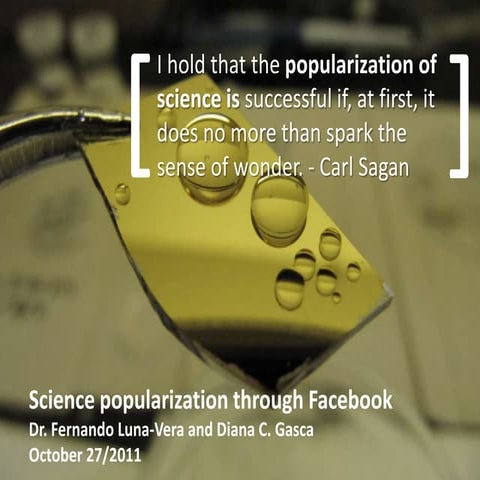 Facebook for Science Popularization | PPT