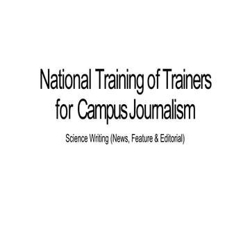 Science journalism workshop | PPTX