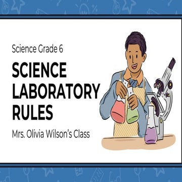 Science Laboratory Rules Educational Presentation in Blue and White ...