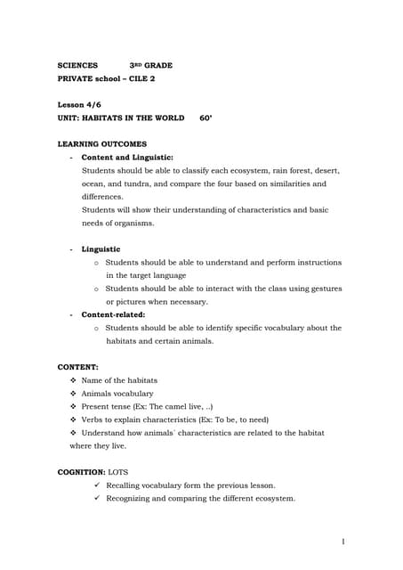 Lesson plan science kinder | DOCX